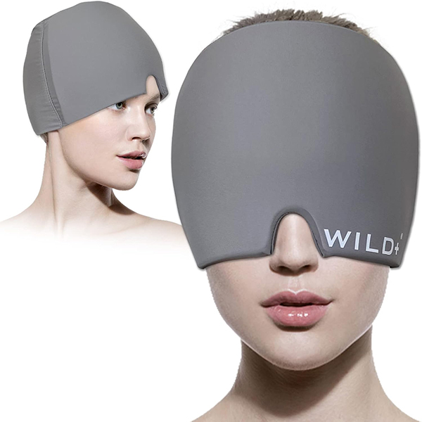 WILD+ Headache Relief Cap, Reusable Heat Cold Migraine Cap(Grey)